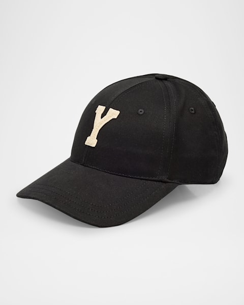 Saint Laurent Men's 6-Panel Corduroy Logo Baseball Cap | Neiman Marcus