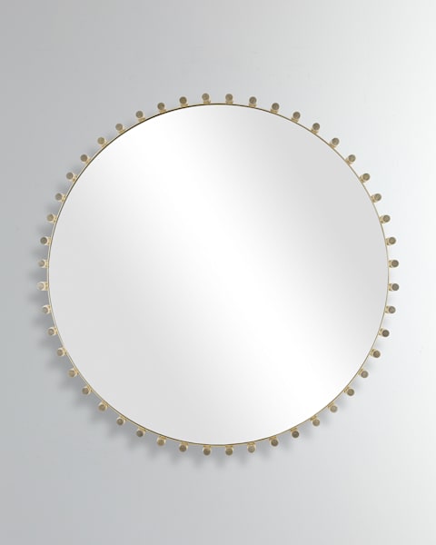 Surya Aranya 40" Round Wall Mirror, Gold | Neiman Marcus