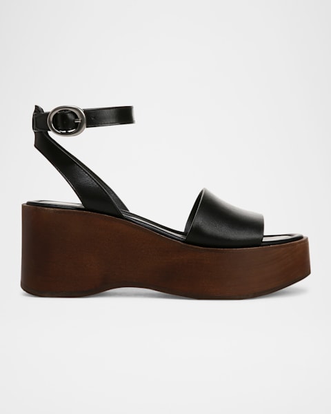 Chloe Jeannette Leather Clog Platform Sandals | Neiman Marcus