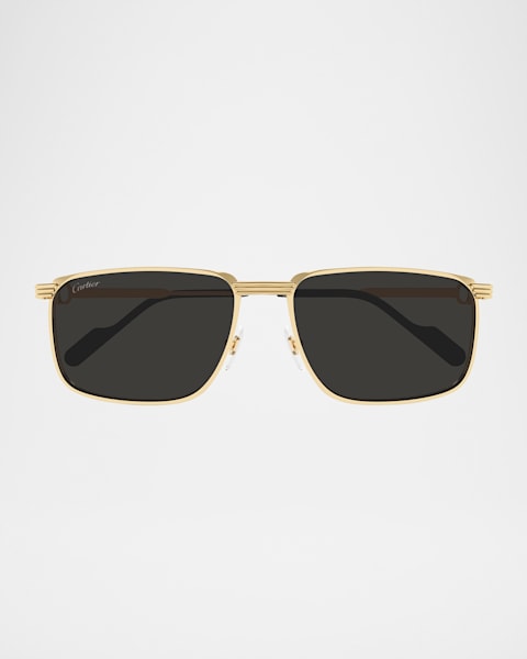 Cartier Men's Rimless Metal Rectangle Sunglasses | Neiman Marcus