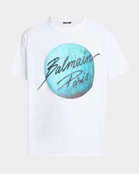 Balmain Men's Logo-Print T-Shirt | Neiman Marcus