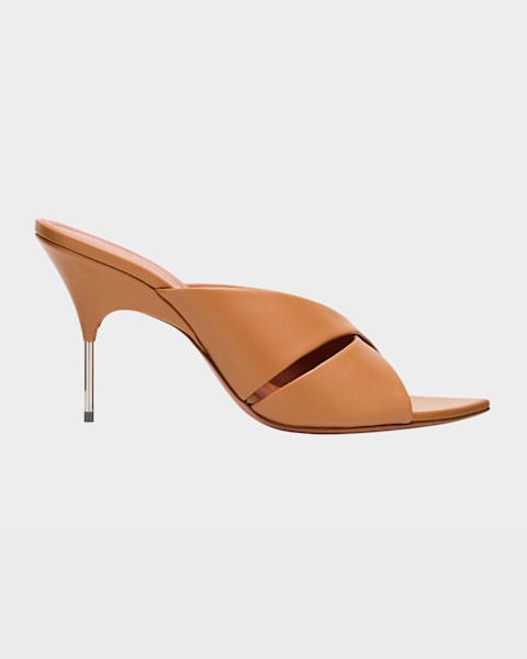 Amina Muaddi Brito Clear Mule Stiletto Sandals | Neiman Marcus