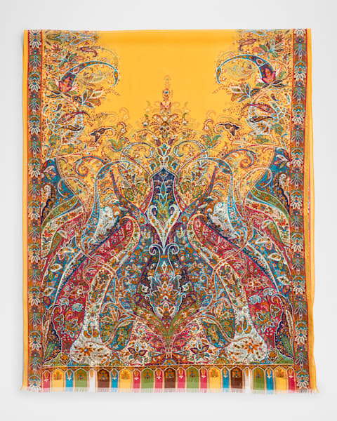 Etro Paisley & Floral Sheer Silk Scarf | Neiman Marcus