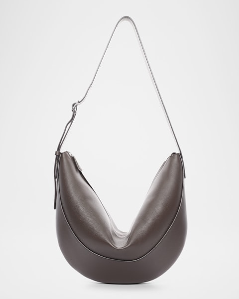 THE ROW Half Moon Shoulder Bag in Box Calfskin | Neiman Marcus
