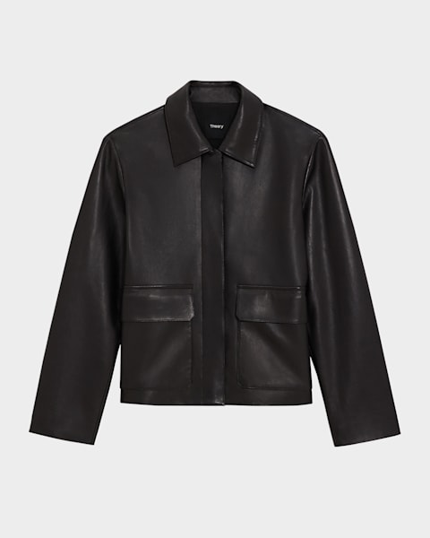 Brunello Cucinelli Shiny Leather Double-Breasted Jacket Brunello Cucinelli Shiny Leather Double-Breasted Jacket