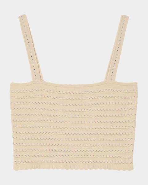 Rosetta Getty Silk Print Inset Wool Cashmere Top | Neiman Marcus