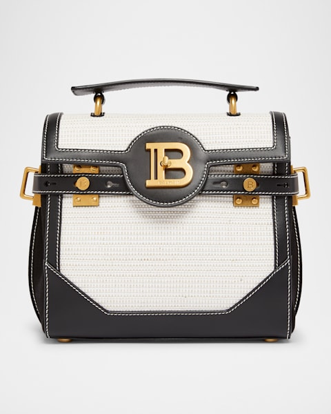 Balmain Jolie Madam Small Top-Handle Bag in Quilted Faux Leather ...