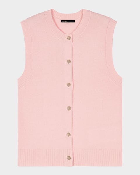 Maje Melisse Striped Knit Vest | Neiman Marcus
