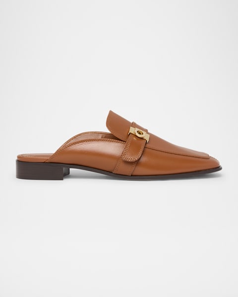 Rag & Bone Carter Leather Penny Loafer Mules | Neiman Marcus