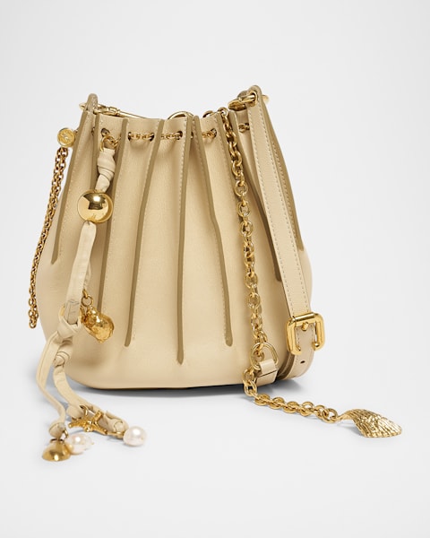 Ulla Johnson Adria Small Pleated Wave Shoulder Bag | Neiman Marcus