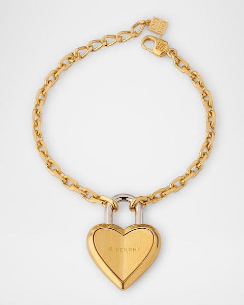 Givenchy Mini Golden Lock Leather Bracelet | Neiman Marcus