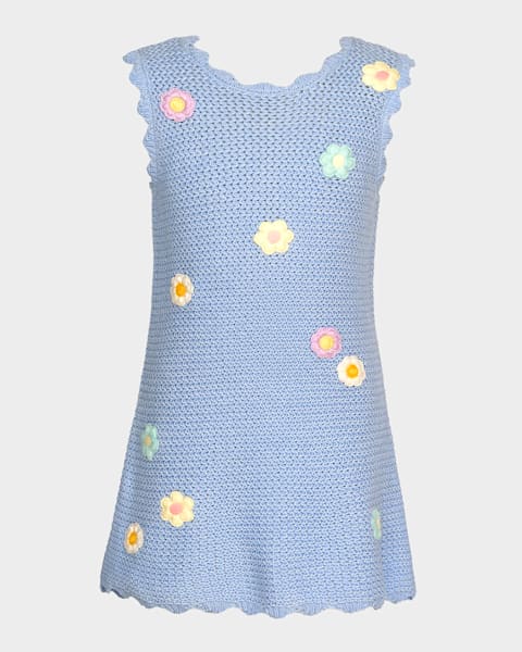 Rachel Riley Girl's Blossom-Print Smocked Button-Front Dress W ...