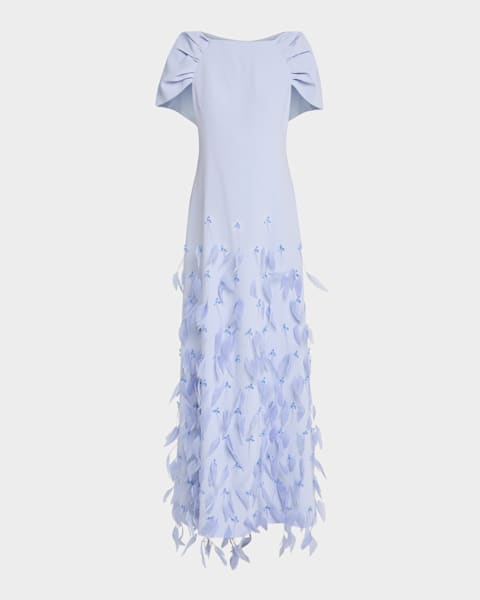 Cult Gaia Gheta One-Shoulder Feather & Silk Gown | Neiman Marcus
