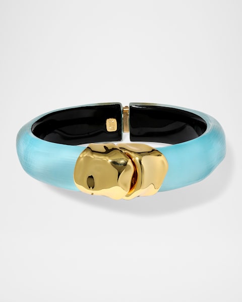 Alexis Bittar Serpent Lucite Hinge Bracelet, Azure | Neiman Marcus