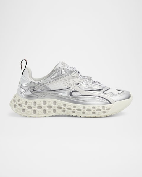 Gucci Men's Ripple Mesh and Leather Low-Top Sneakers | Neiman Marcus