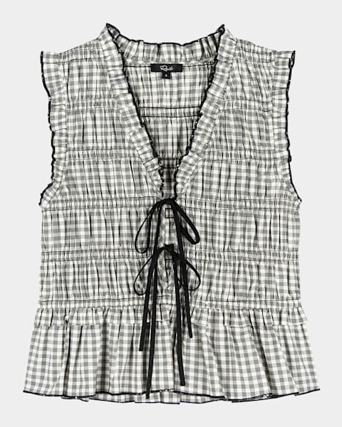 Rails Ruthie Flutter-Sleeve Denim Blouse | Neiman Marcus