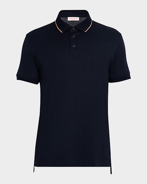 Orlebar Brown Men's Sebastian Cotton-Silk Polo Shirt | Neiman Marcus