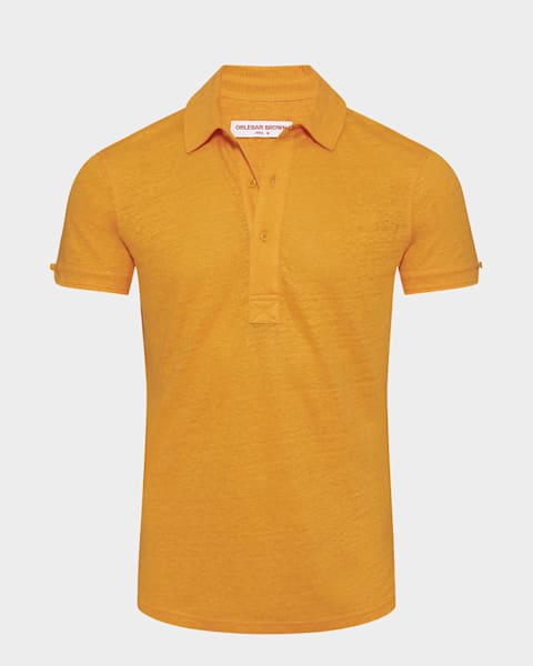 Orlebar Brown Men's Felix Linen Pique Polo Shirt | Neiman Marcus