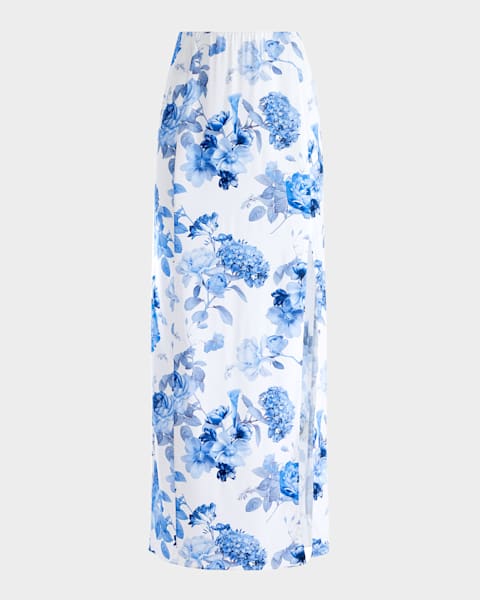 Alice + Olivia Marissa High-Rise Denim Maxi Skirt | Neiman Marcus
