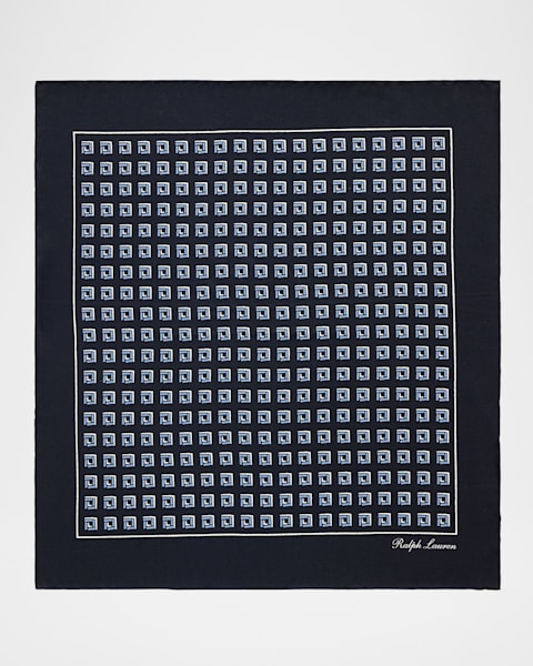 Ralph Lauren Purple Label Men's Plaid-Print Silk Crepe Pocket Square ...