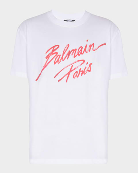 Balmain Men's Logo-Print T-Shirt | Neiman Marcus