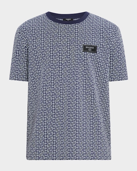 Balmain Men's Embroidered Bulky T-Shirt | Neiman Marcus
