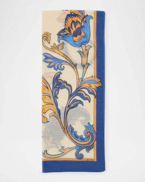 Etro Paisley & Floral Sheer Silk Scarf | Neiman Marcus