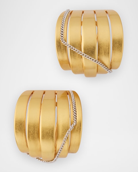 DEMARSON Mini Astra Two-Tone Hoop Earrings | Neiman Marcus