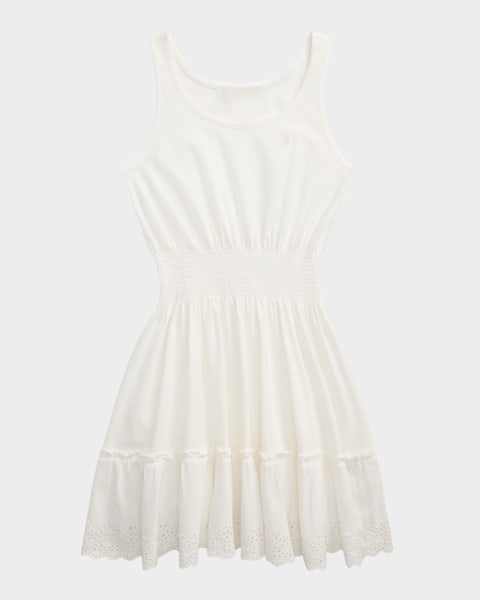 Hannah Banana Girl's Eyelet Daisy-Print Tiered Dress, Size 2T-6 ...