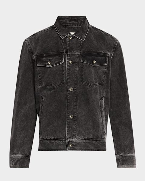 Hudson Men's Check Denim Trucker Jacket | Neiman Marcus
