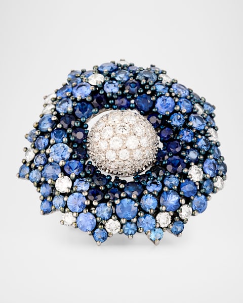 Robert Erich Platinum Natural Burmese Light Blue Sapphire Ring with ...