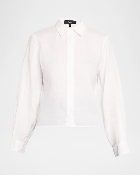 Theory Linen Tweed Sleeveless Shell | Neiman Marcus