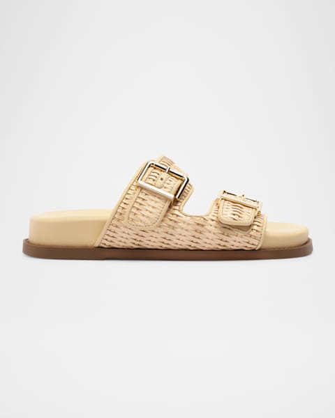 Schutz Acacia Metallic Coin Flat Sandals | Neiman Marcus