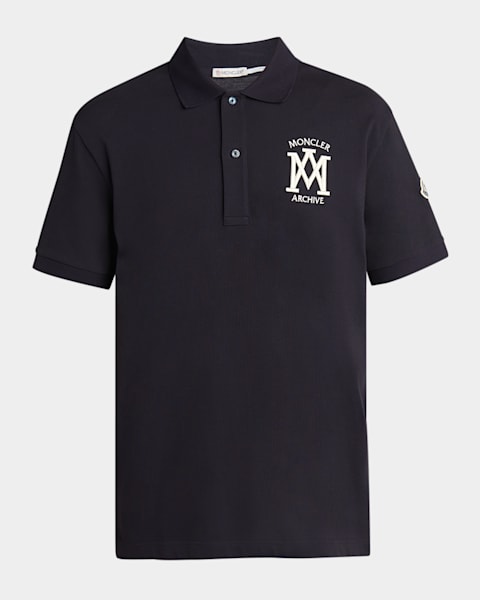 Moncler Men's Small Logo Polo Shirt | Neiman Marcus