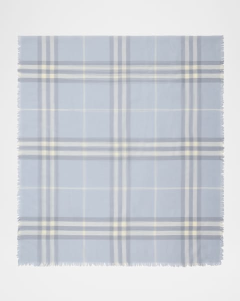 Burberry Giant Blue Check Cashmere Scarf | Neiman Marcus