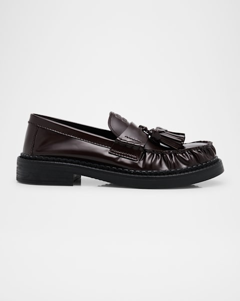Loro Piana Leather Tassel Moccasin Driver Loafers | Neiman Marcus