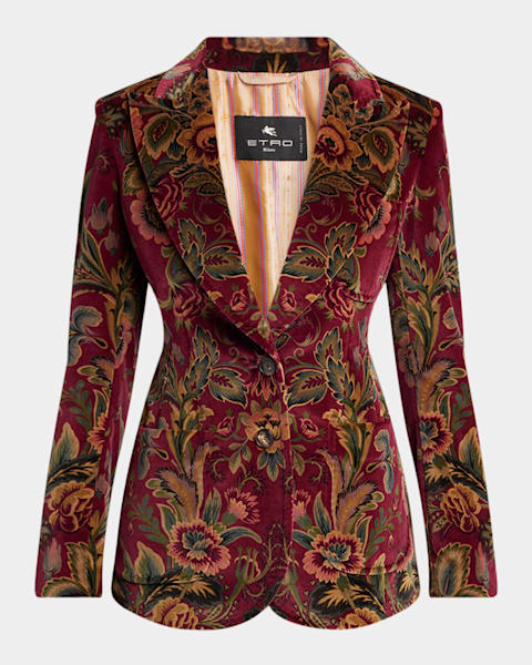 Ungaro Aimee Sheer Floral-Print Jacket | Neiman Marcus