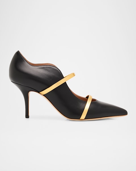 Malone Souliers Maureen Bicolor Leather Dual-Band Pumps | Neiman Marcus