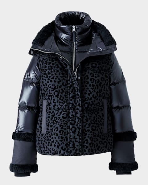 black leopard fur jacket
