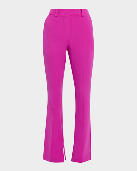Traceable Wool Slim Straight-Leg Trousers | Neiman Marcus