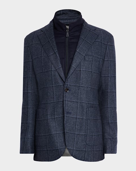 Corneliani Men's ID Wool Top Coat, Navy | Neiman Marcus