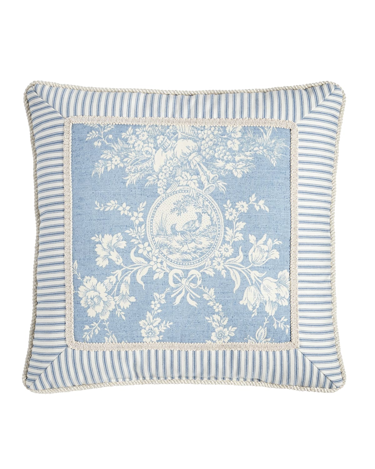 Legacy Sydney Square Toile Pillow with Piping, 18"Sq. | Neiman Marcus