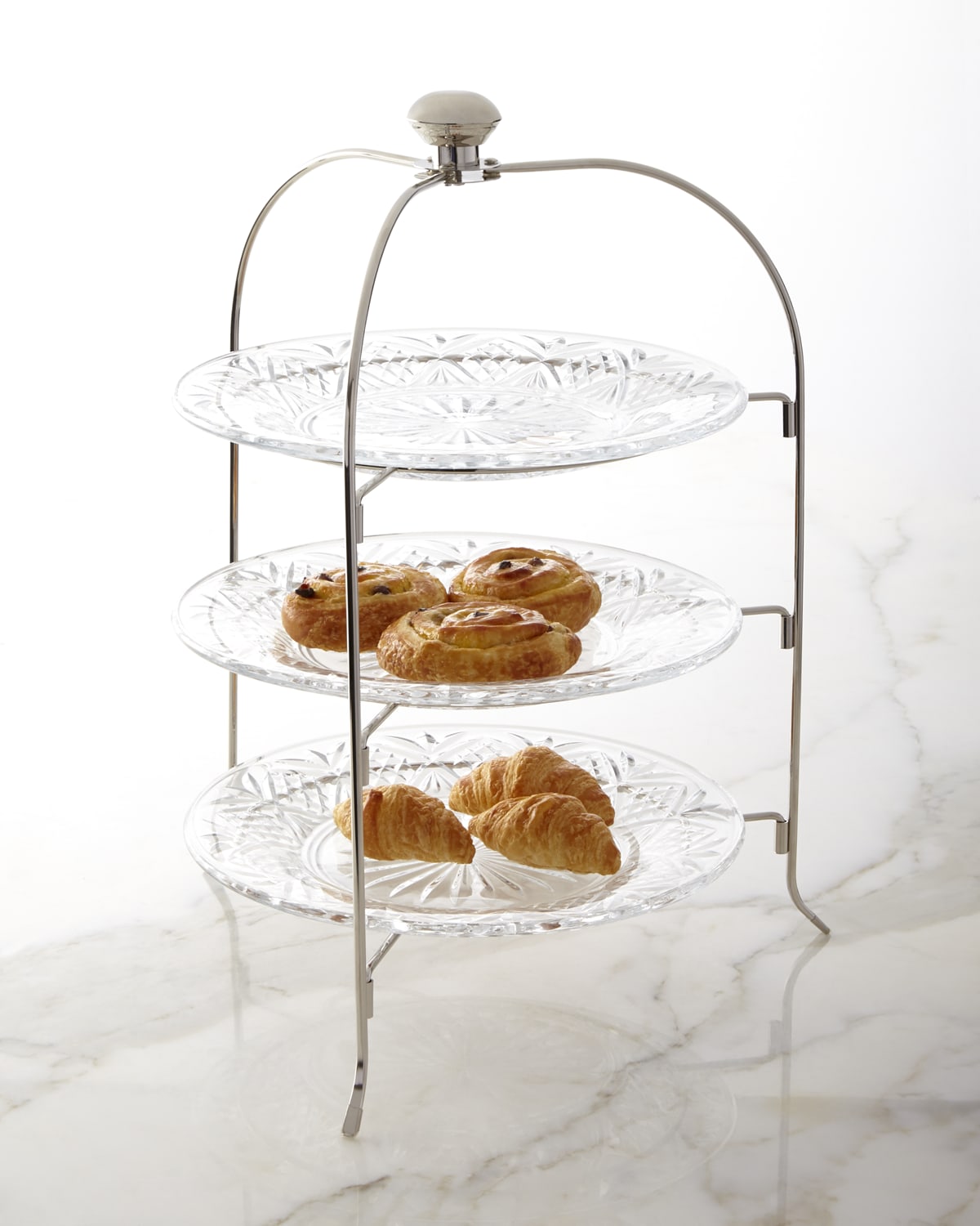 Godinger 3 Tier Wood Metal Server Stand Neiman Marcus
