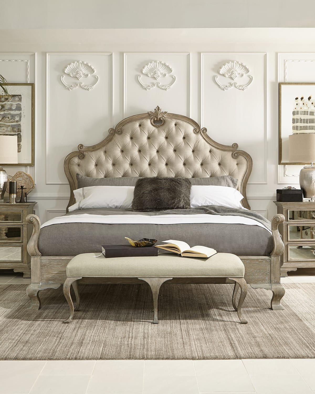 Bernhardt Linea Channel-Tufted King Bed | Neiman Marcus