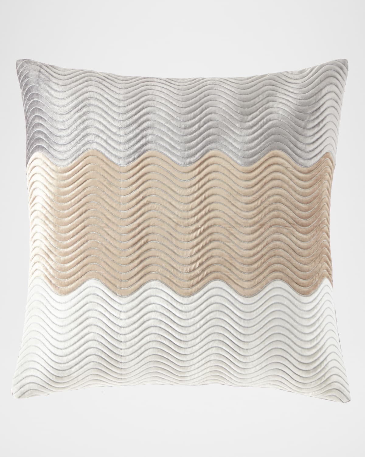 Callisto Home Two-Tone Velvet Decorative Pillow, 22"Sq. | Neiman Marcus