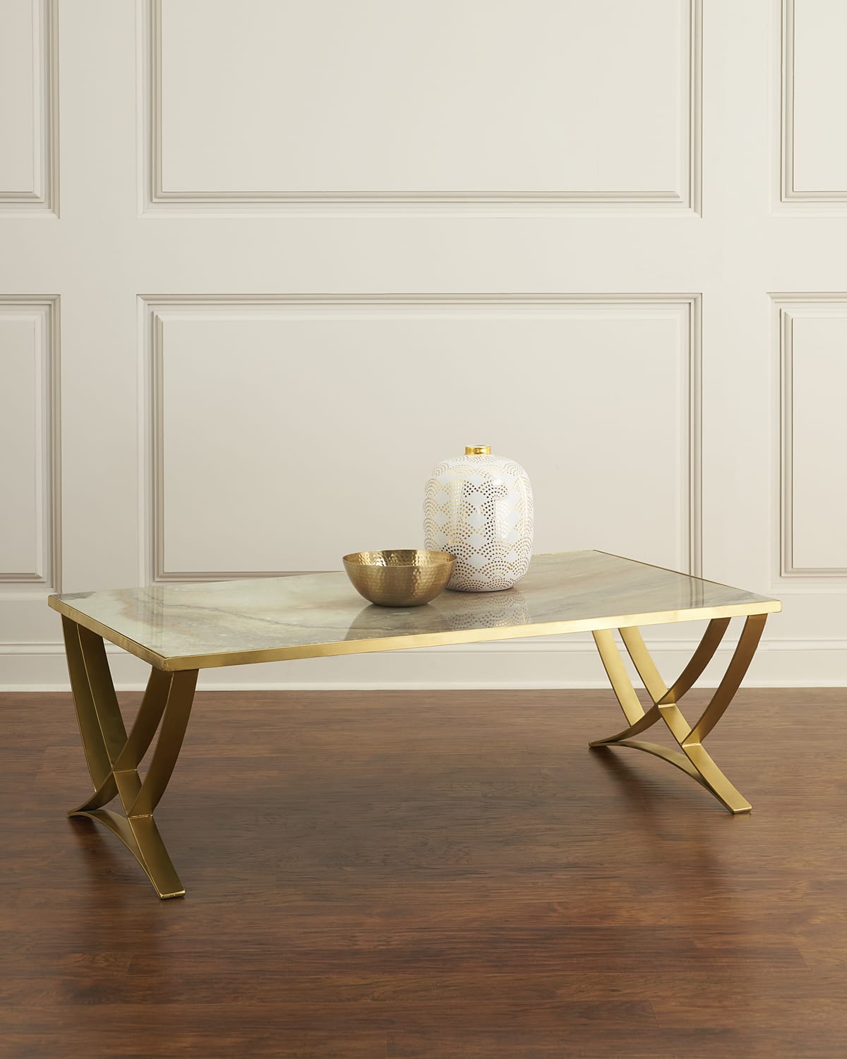 John-Richard Collection Calabria Marble-Top Coffee Table | Neiman Marcus