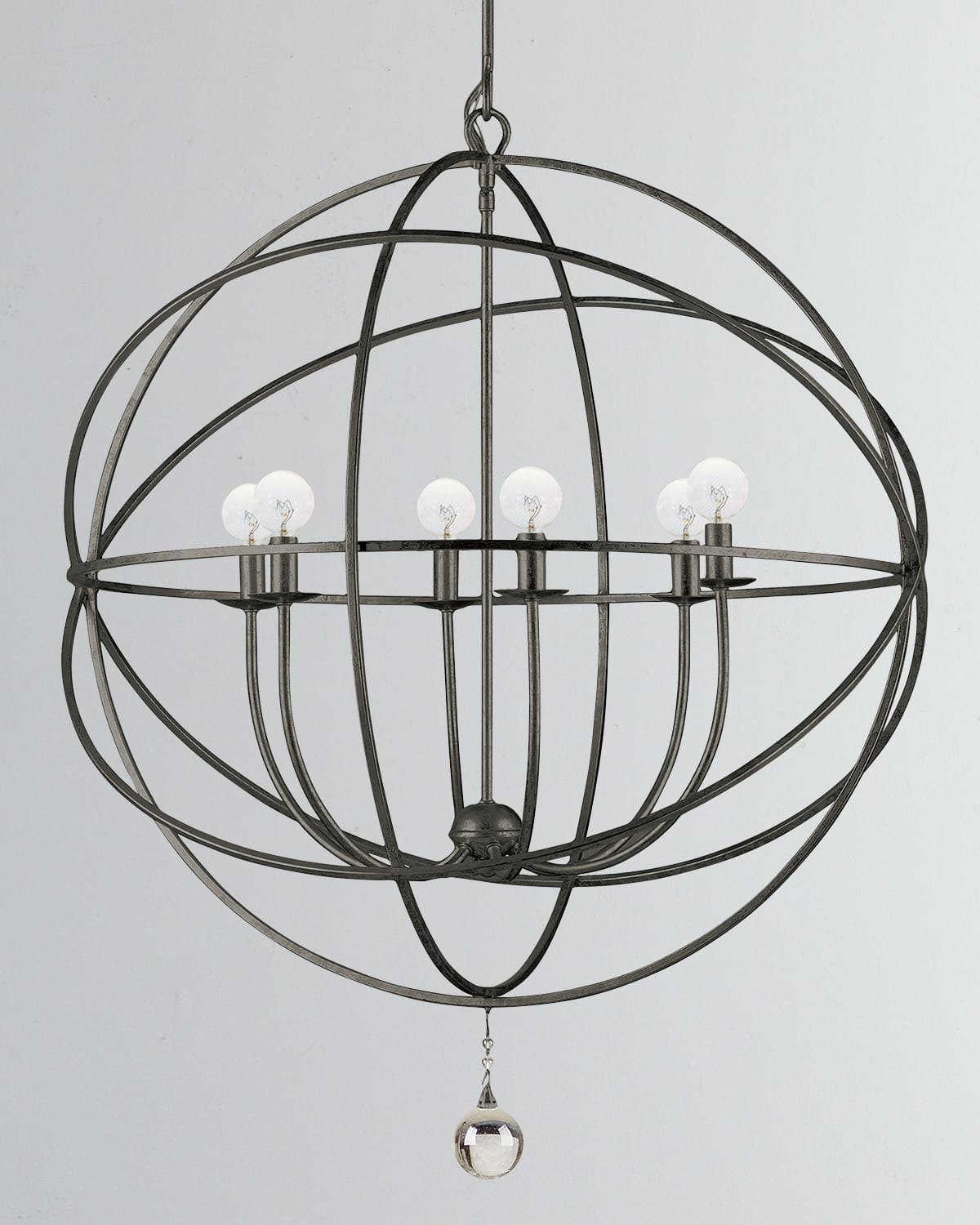 Crystorama Solaris 6-Light Silver Sphere Chandelier | Neiman Marcus