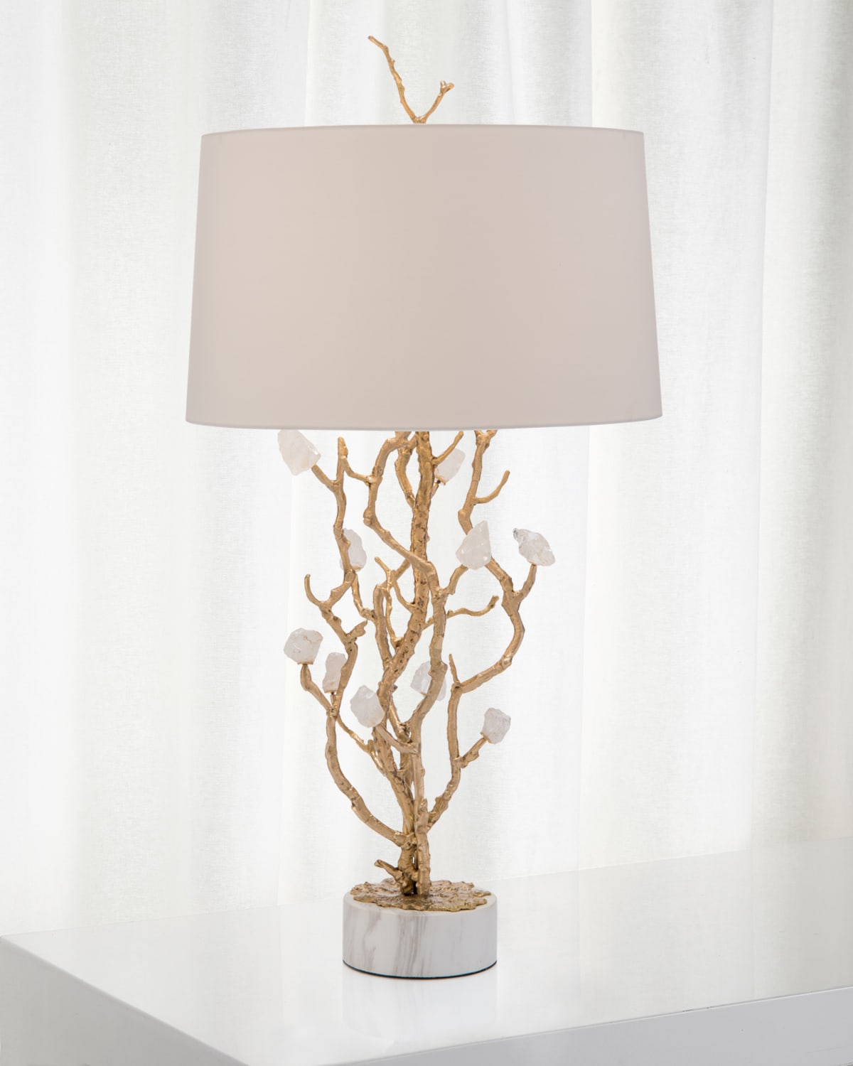 John-Richard Collection Quartz Flower Table Lamp | Neiman Marcus