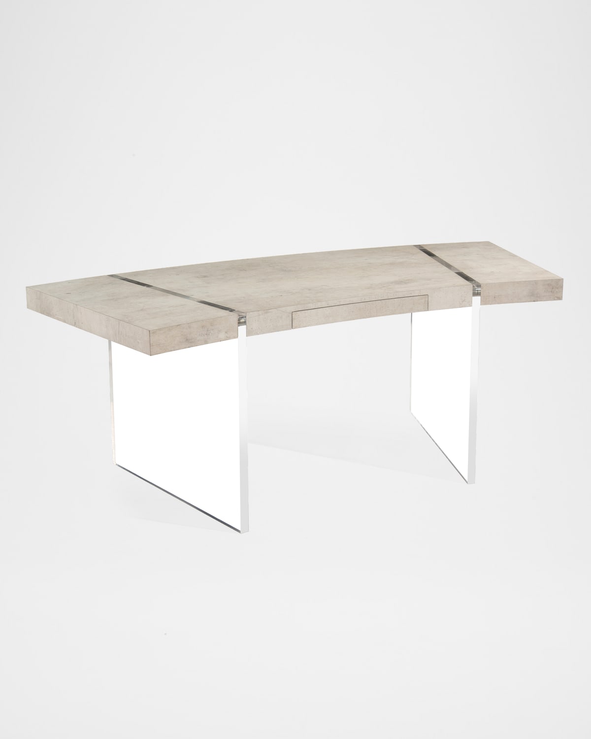 John-Richard Collection Curved Walnut Writing Desk | Neiman Marcus