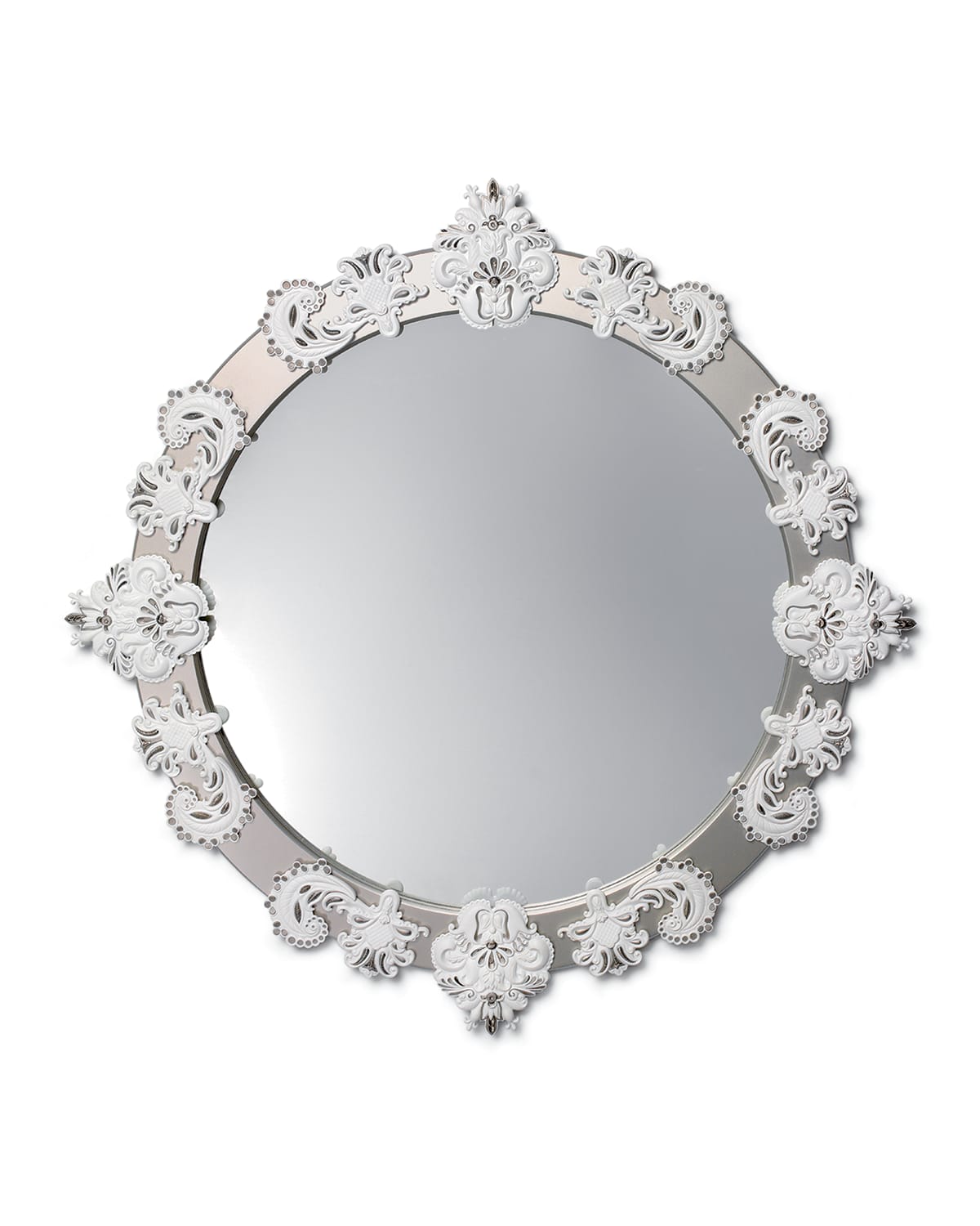 Jamie Young Large Round Mirror in Brown Leather | Neiman Marcus